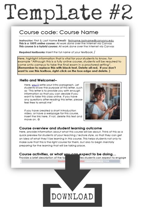 Instructor Guide to Orientation Letters