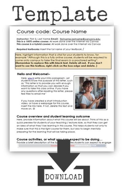 Instructor Guide to Orientation Letters