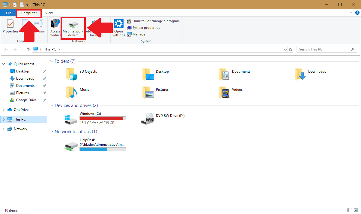 Connect A Network Drive