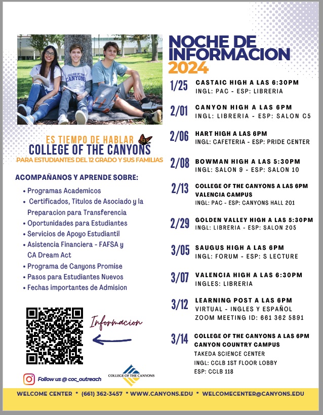 Information Nights for Santa Clarita Students 2024